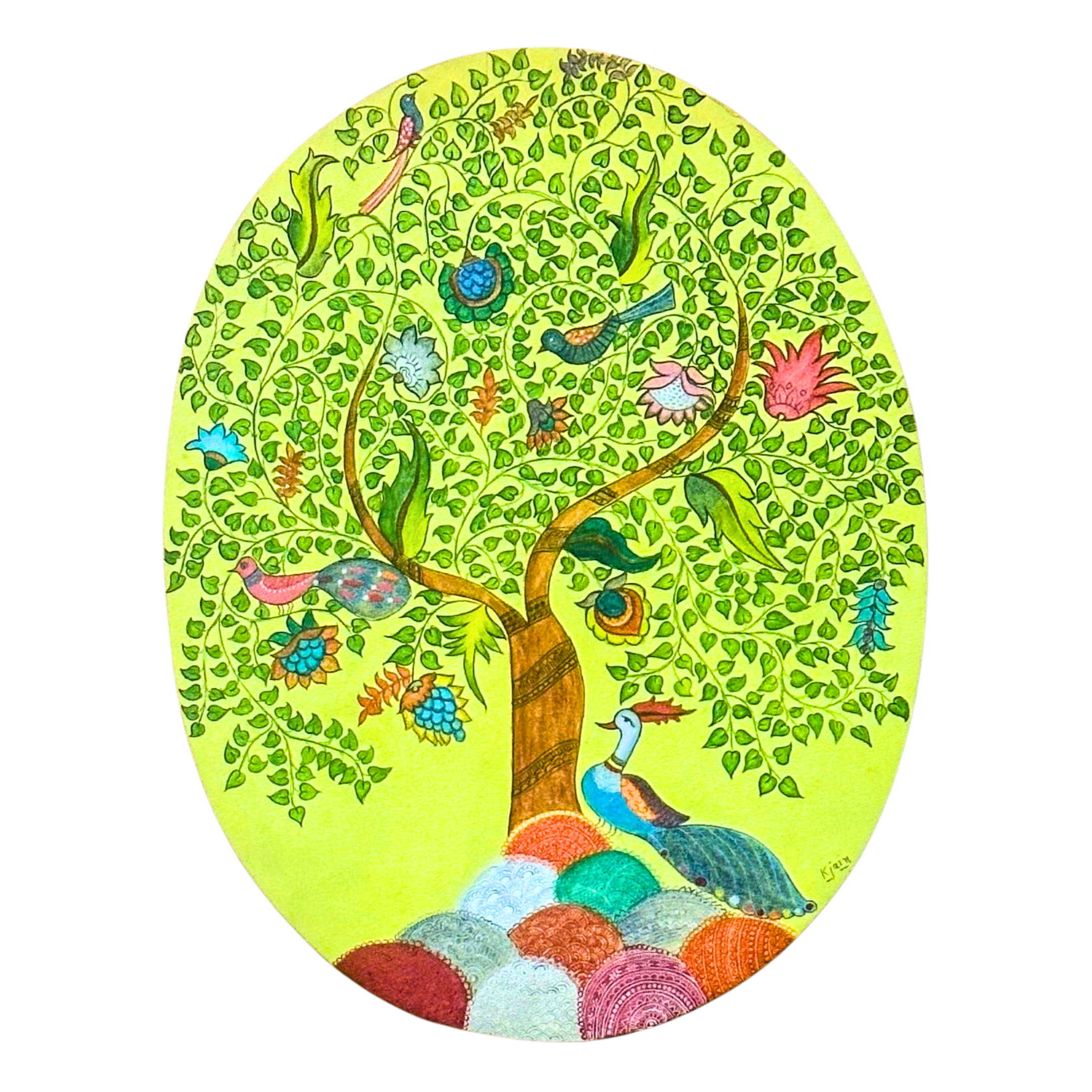 Tree of Life – Abundance & Eternal Balance | Madhubani on Canvas - Buy ...